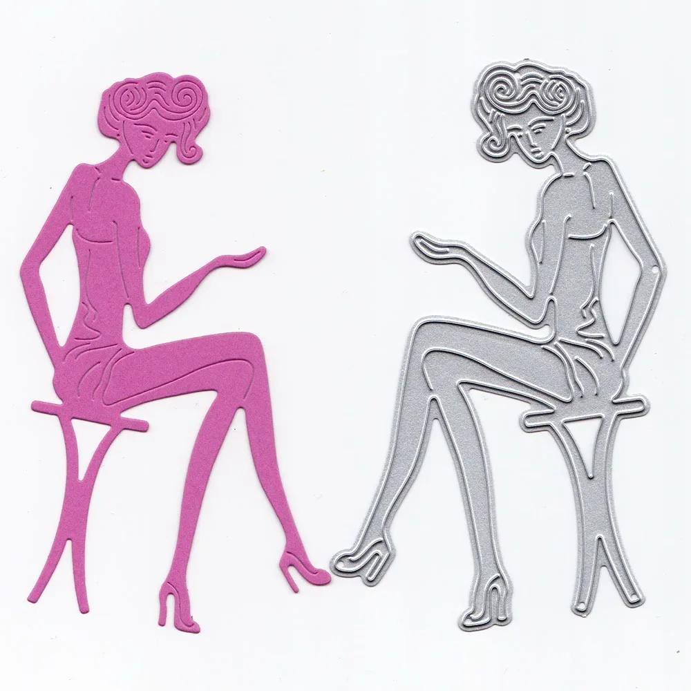 1pc Sexy Woman Cutting Dies Stencils For Diy Scrapbooking Paper Cards Photo Album Decorative
