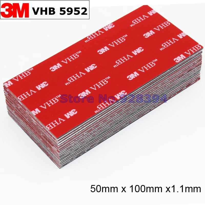 100mmx50mm Black 3M VHB 5952 Heavy Duty Double Sided Adhesive Acrylic ...