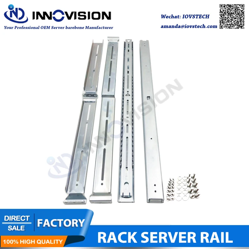 High quality 19inch rackmount dynamic three-section sliding guide rail ...