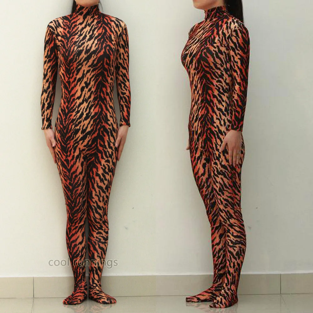 Fancy Dress Party Tiger stripes Spandex Zentai costume dancewear ...