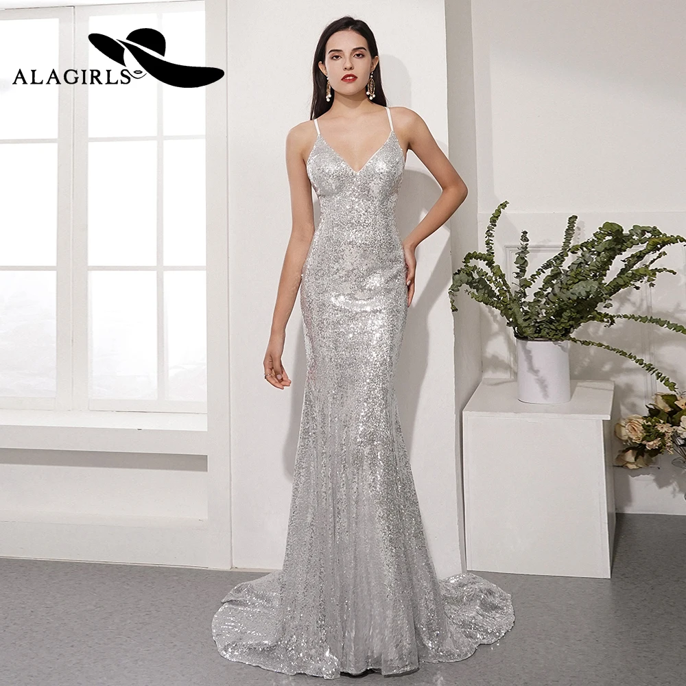 Alagirls 2020 New Arrival Sexy Mermaid Evening Dress Sweetheart Sequins ...