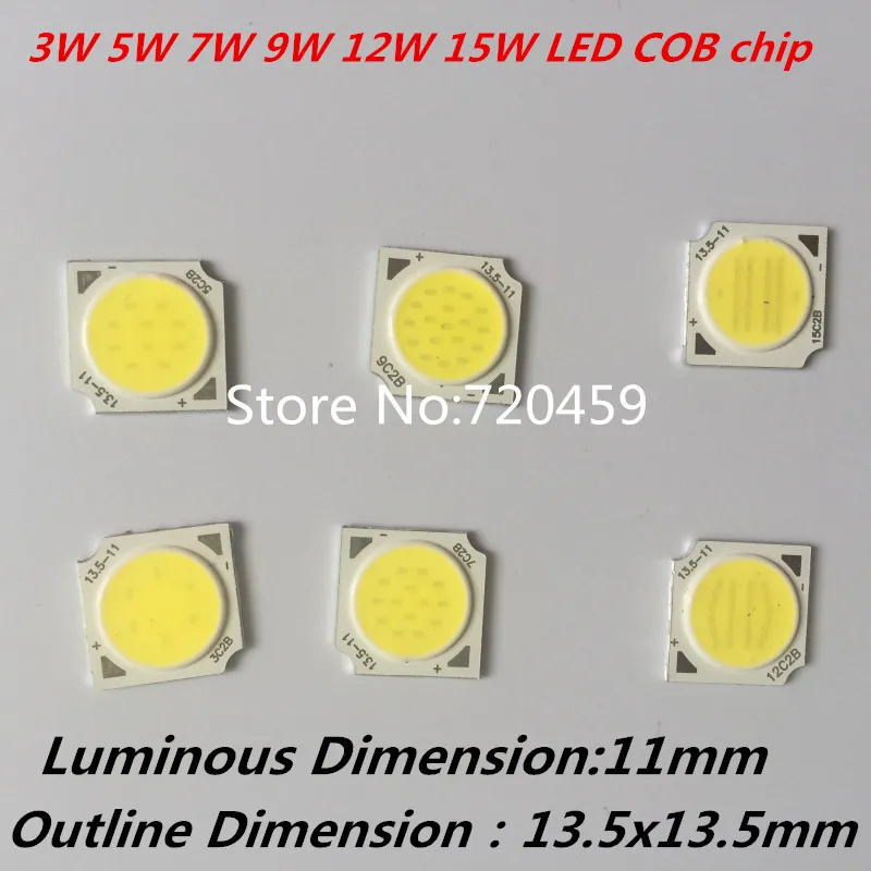 Chip LED COB de alta potencia 3W 5W 7W 10W 12W fuente de luz para foco, luz de techo, luz ...