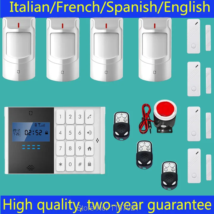 Wolf Guard Wireless wire Zone GSM Home Alarm System SMS Arm/Disarm Door ...