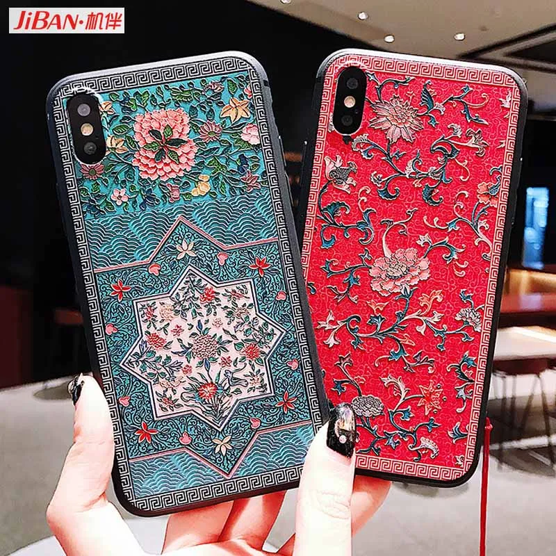 JIBAN Retro Chinese style Phone Case for iphone X 6 6s 6plus 7plus 8 ...