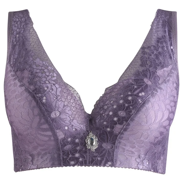 Size 80 105 CD Cup Vest Style Beautiful Bras Purple Color Lace Push Up ...