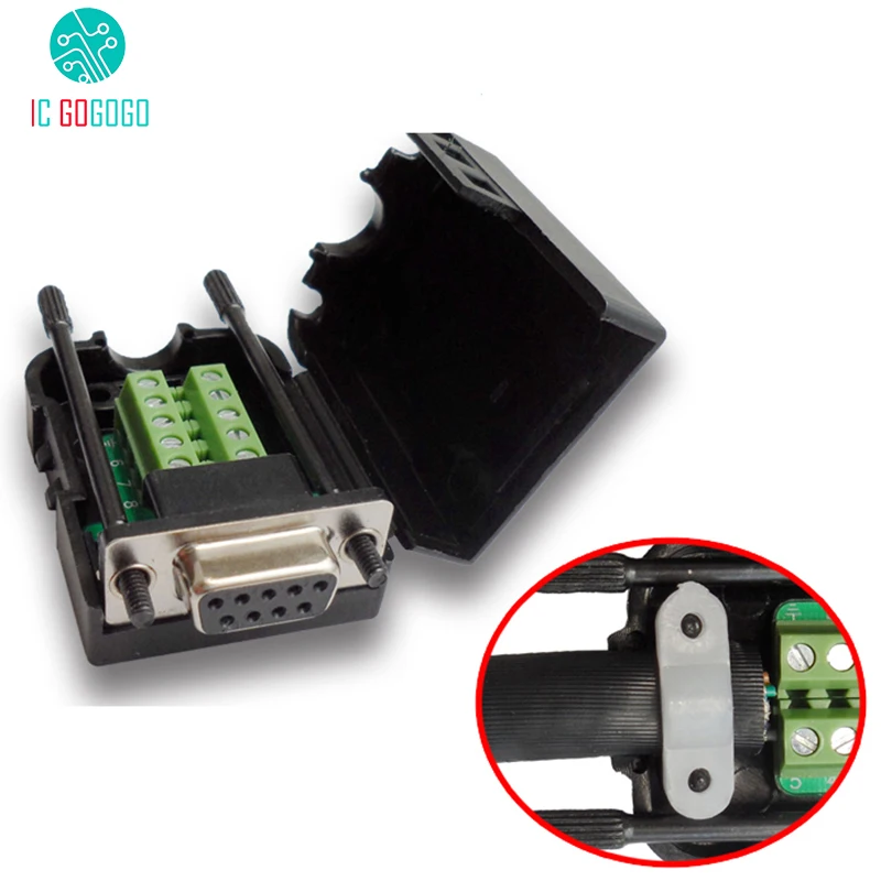 DB9 Male Female Head Serial Port Wire Adapter with Shell Connector 485 ...