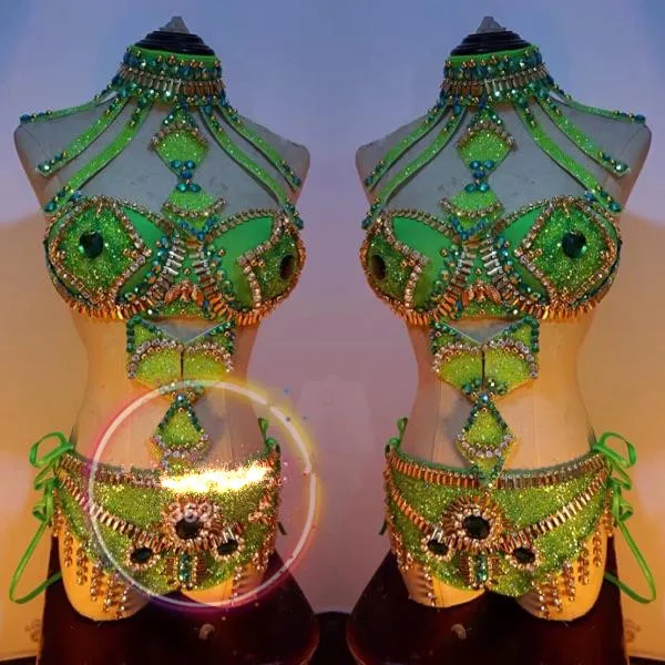 Buy Shining Crystals Female Bodysuit Sexy Hollowed Out
