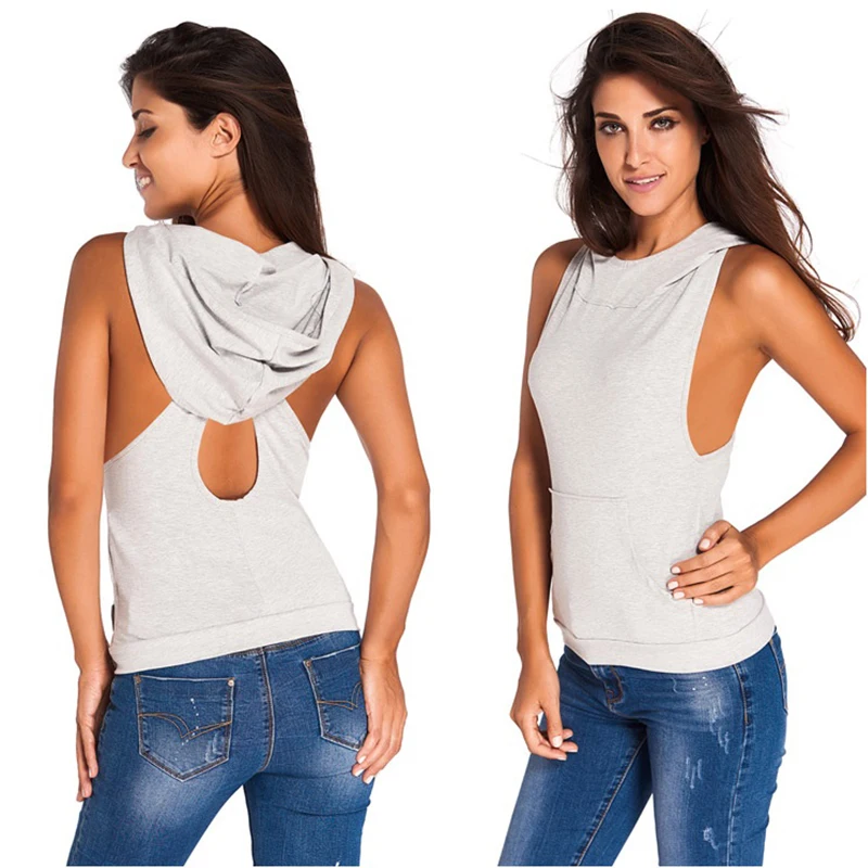 Backless T Shirt Women Shirts Breathable Fitness Sleeveless T shirt ...