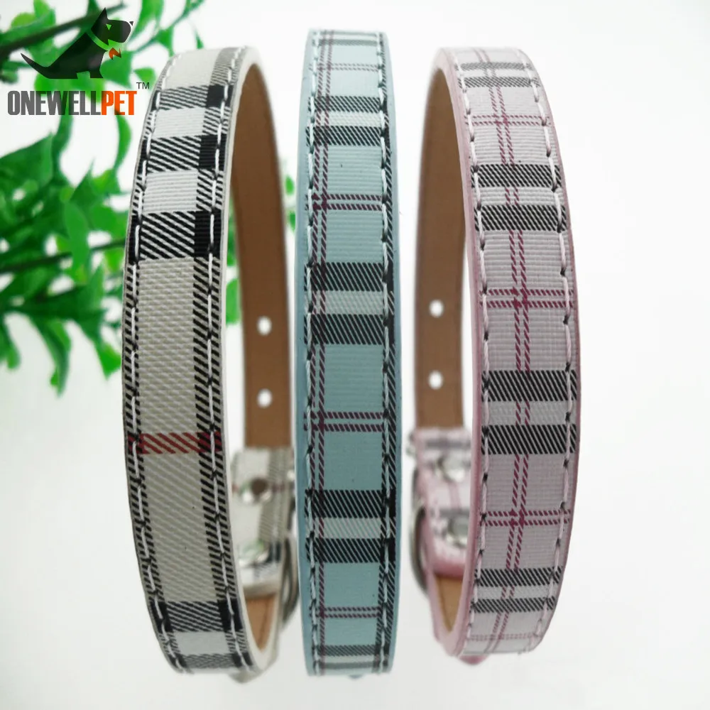 Onewellpet Brand Quality Polyurethane Collar Contained Scotland Plaid ...