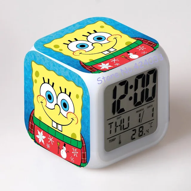 Aliexpress.com : Buy SpongeBob SquarePants Digital Alarm Clock Color ...