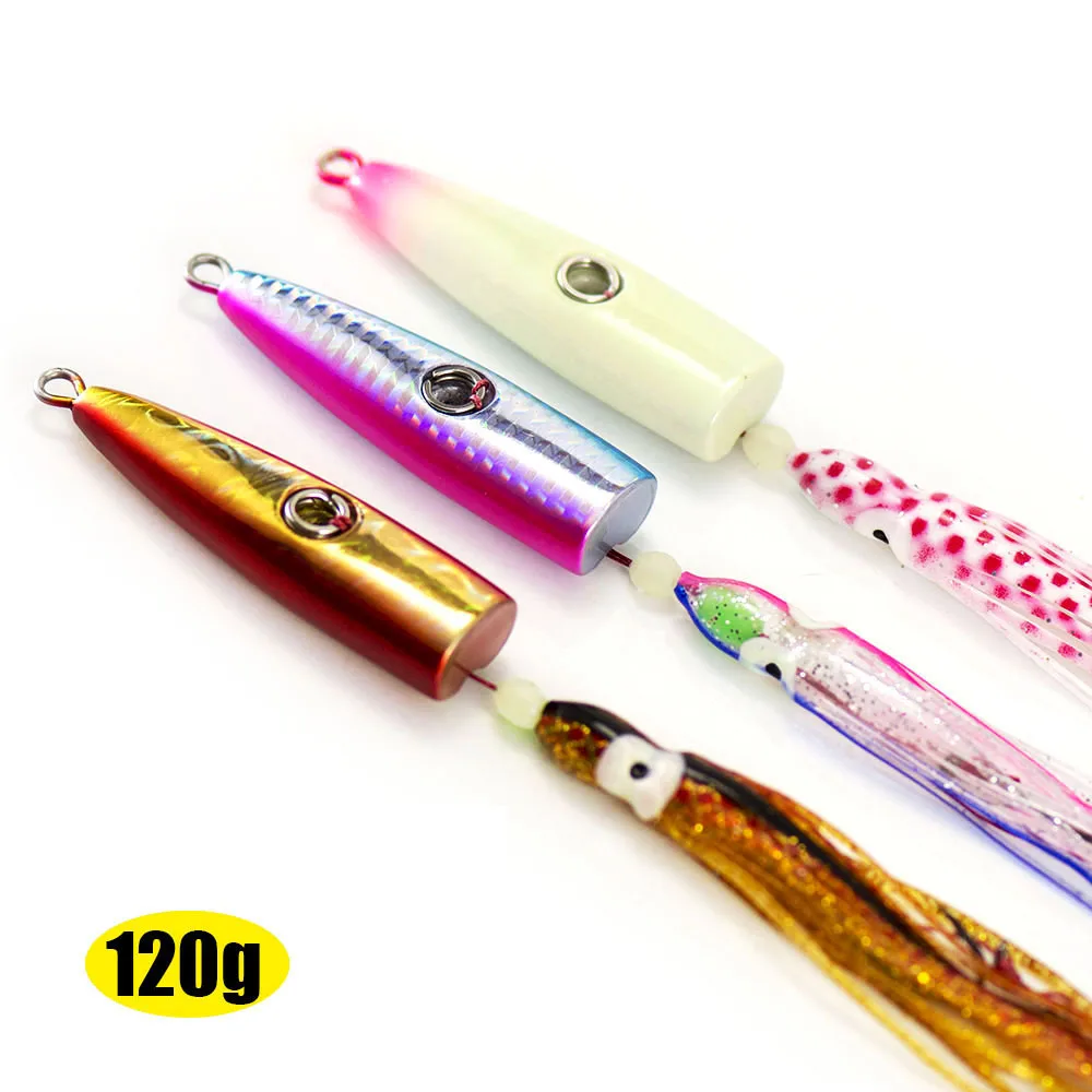 Buy 3pcs 120g 43oz Inchiku Jigs With Octopus Assist Hook Trolling Squid Jig
