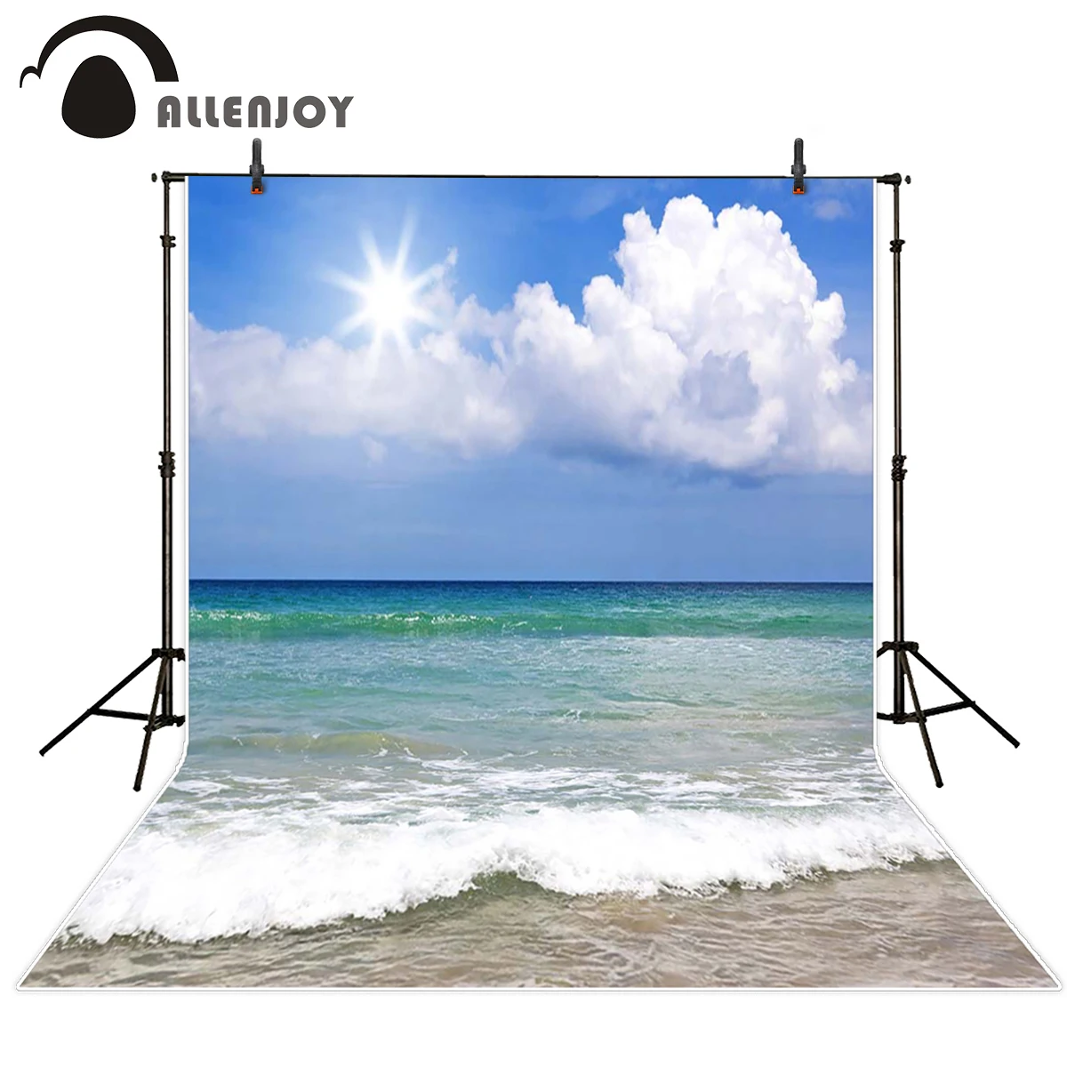 Allenjoy scenic Photo background Sun cloud real sea waves sky ...