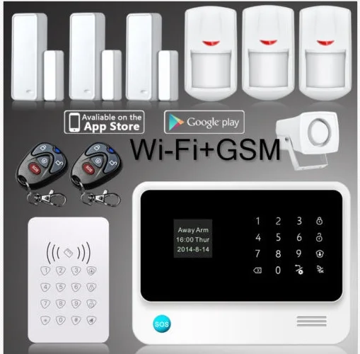 433mhz WIFI GSM GPRS alarm system APP control sensor wireless Gsm ...