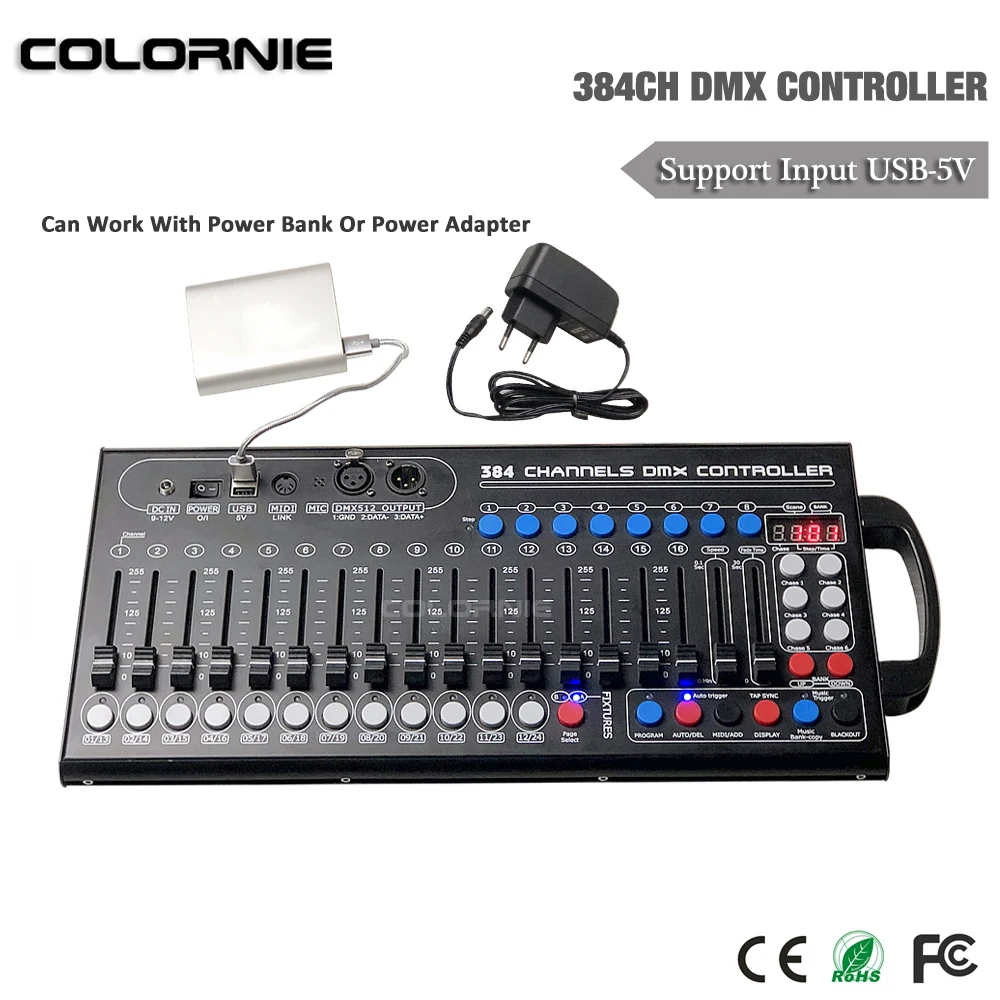DHL free shipping NEW 384CH Stage Light Controller LED RGB DMX ...