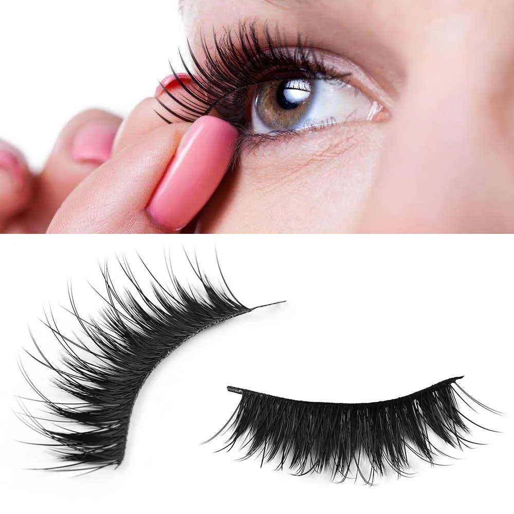 5 Pairset Natural Long Cross False Eye Lashes Handmade Thick Long