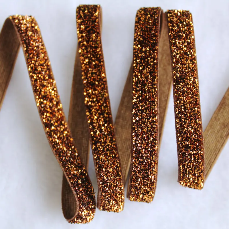 10 yards 3/8'' 9mm metallic glitter ribbon gift package decorative ...