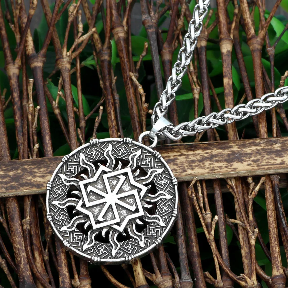 men slavic Svarog square amulet pendant necklace|Pendant Necklaces ...