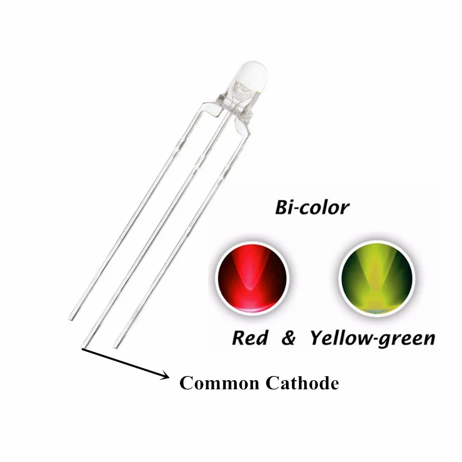 Led Bicolor Light Beads | Led 3mm Water Clear | Led 3mm Green Dip ...