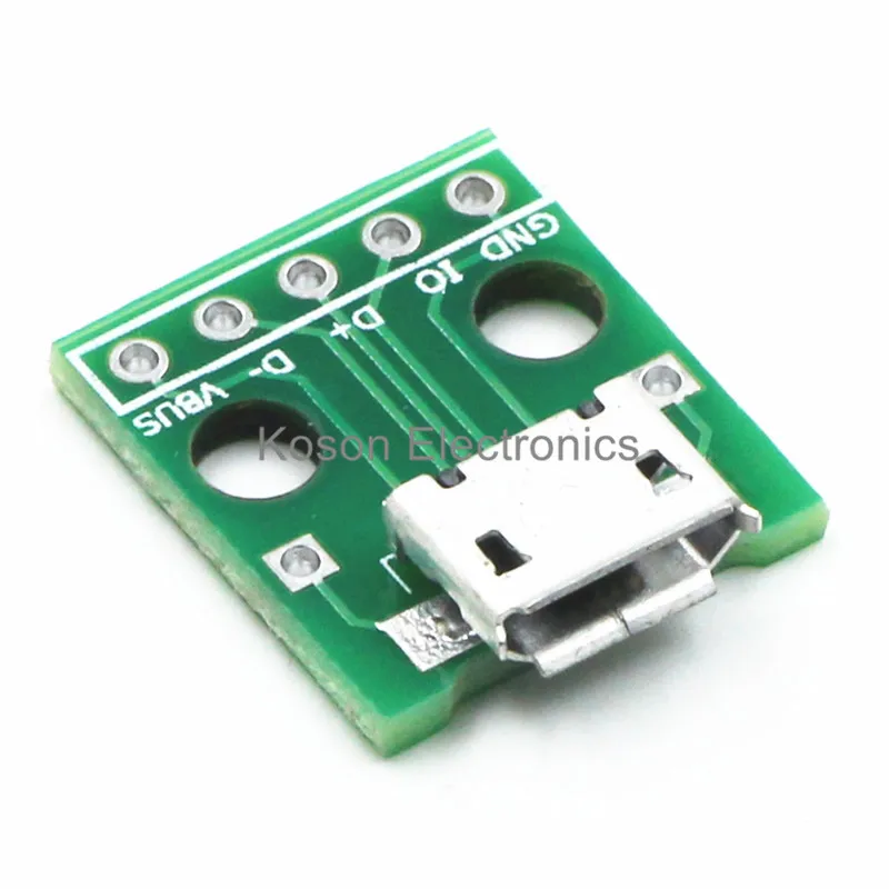 10pcs Mini Micro USB to DIP 2.54mm Adapter Connector Module Board Panel ...