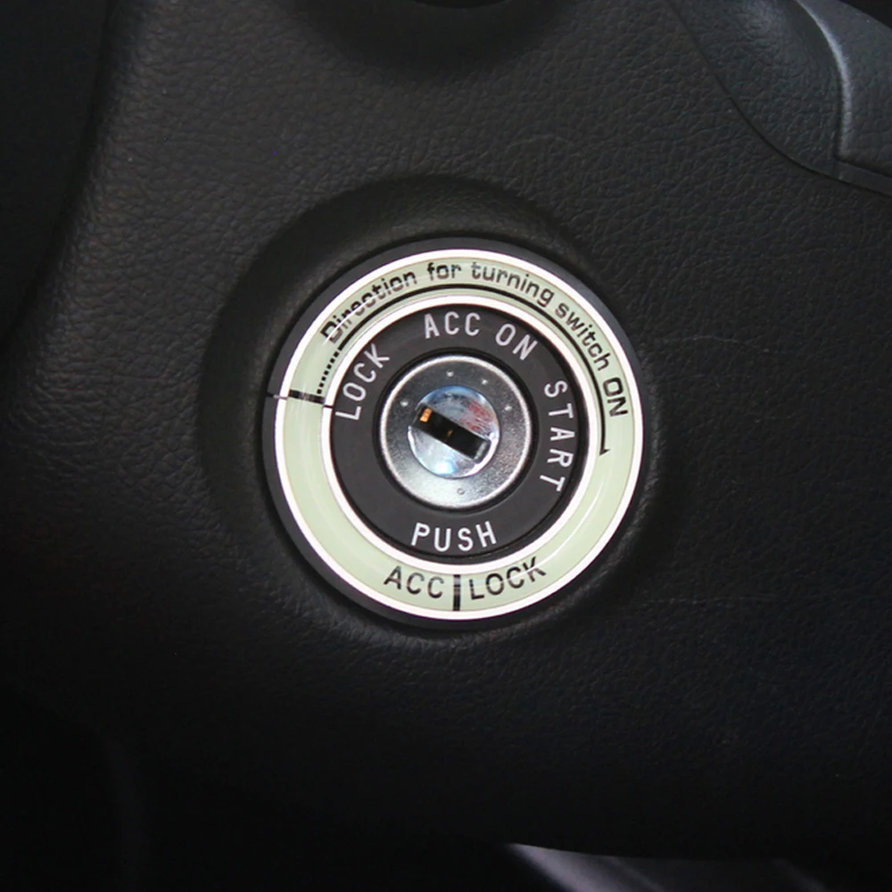 Luminous Alloy Car Ignition Switch Cover Auto Accessories Car Stickers ...