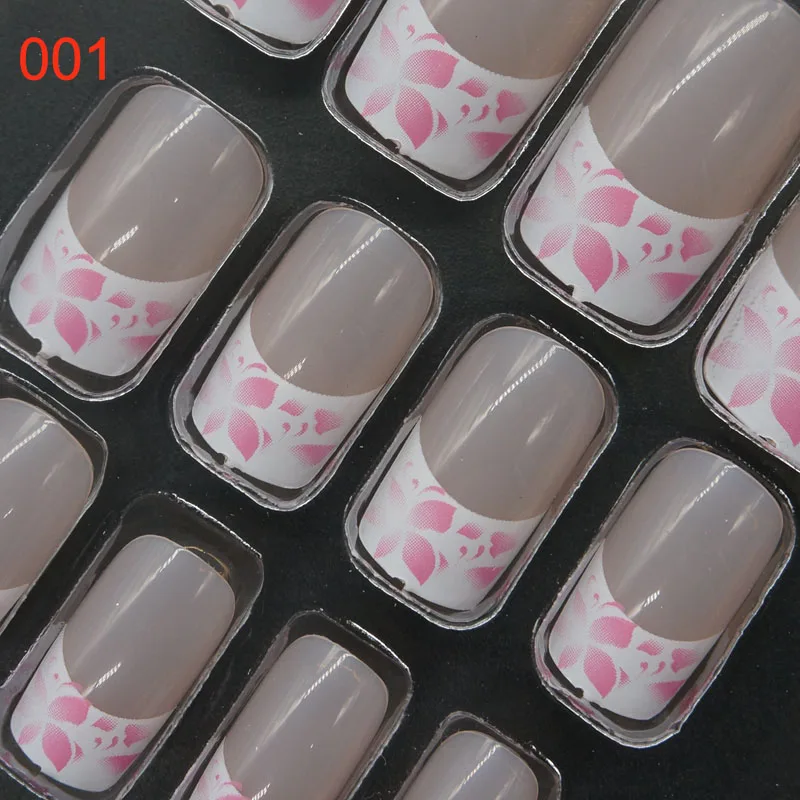 12pcs/set Artificial False Nails French Style Fake Nails for Nail Art ...