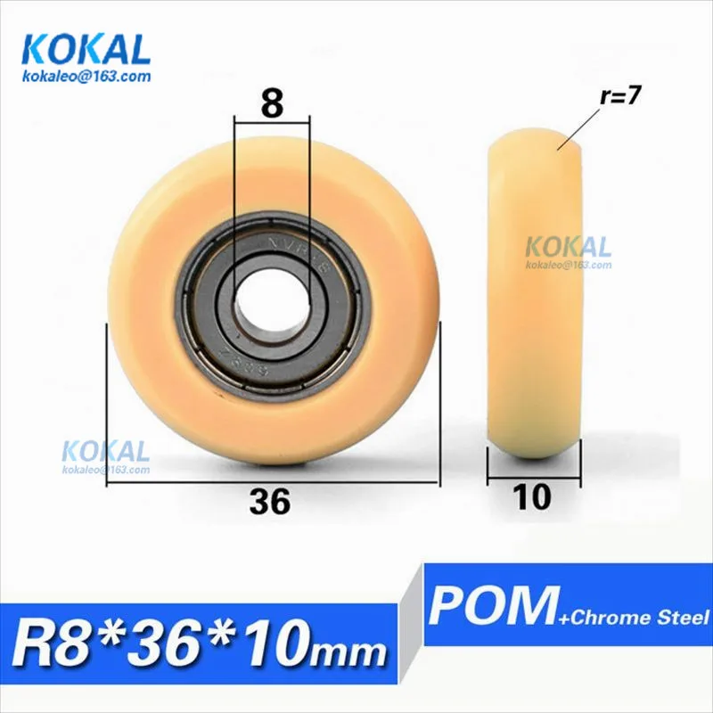 [r0836-10]1pcs 608zz Round Type Olastic Coated Window Door Roller ...