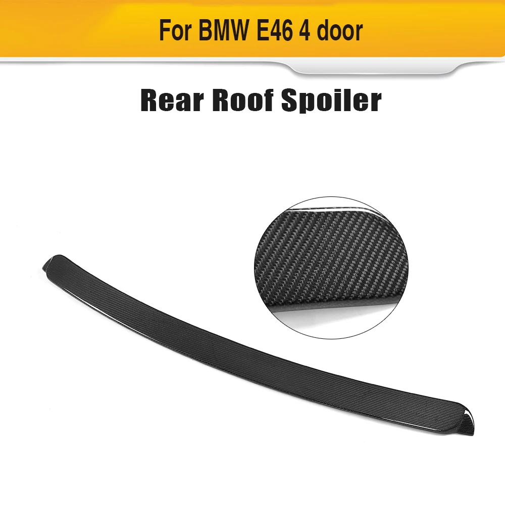 Carbon fiber car roof spoiler auto rear window wing for BMW E46 4 door ...