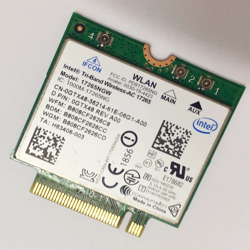 Intel Tri Band Wireless AC 17265 Intel17265 802.11ad 802.11ac 4.7Gbps ...