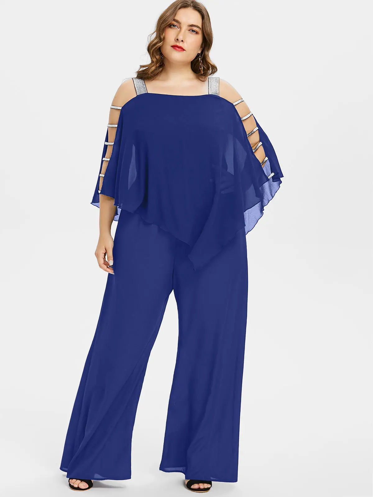 Buy Gamiss Women Plus Size Jumpsuit Square Neck Ladder