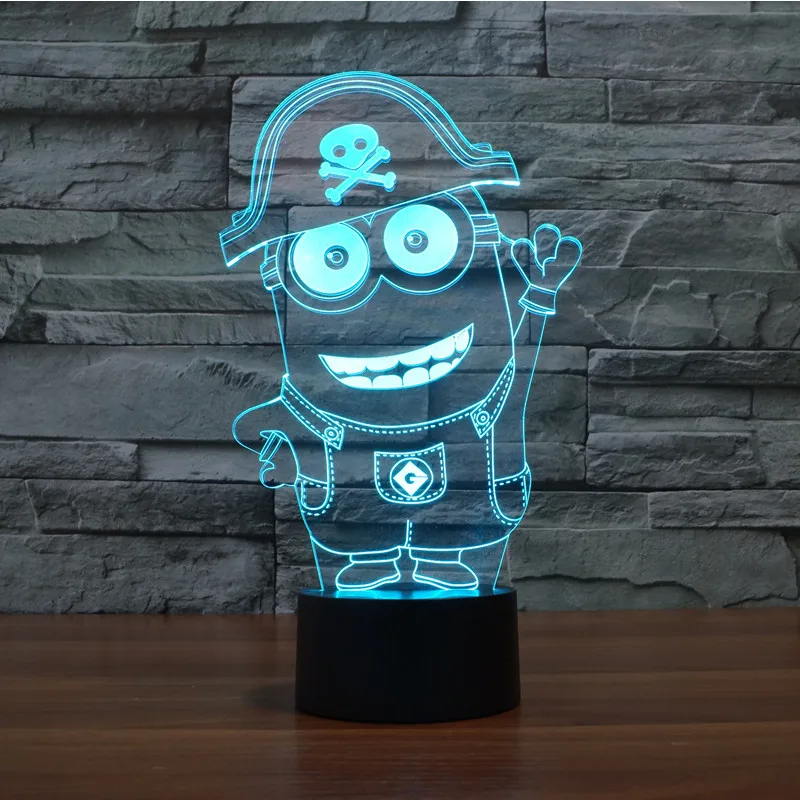 2016 Hot 3D Atmosphere lamp 7 Color Changing Visual illusion LED Decor ...