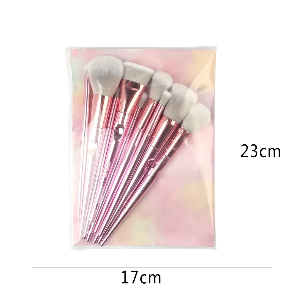 Кисти для макияжа "maange" 10 шт. розовые косметические золотые ...