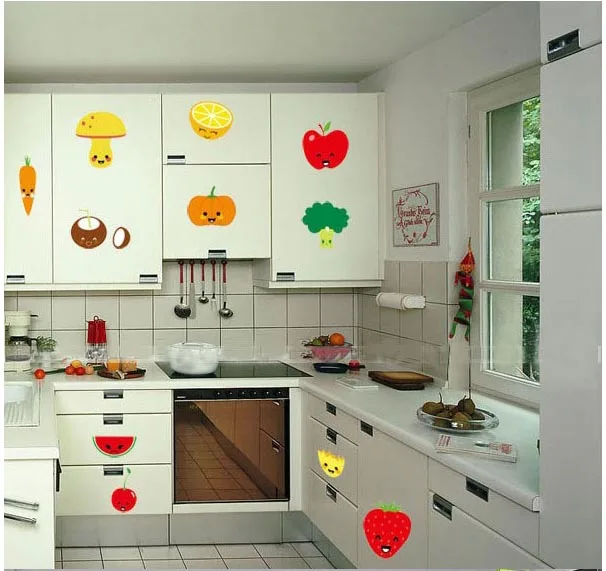 Can remove the fruit and vegetables refrigerator table wall stickers ...