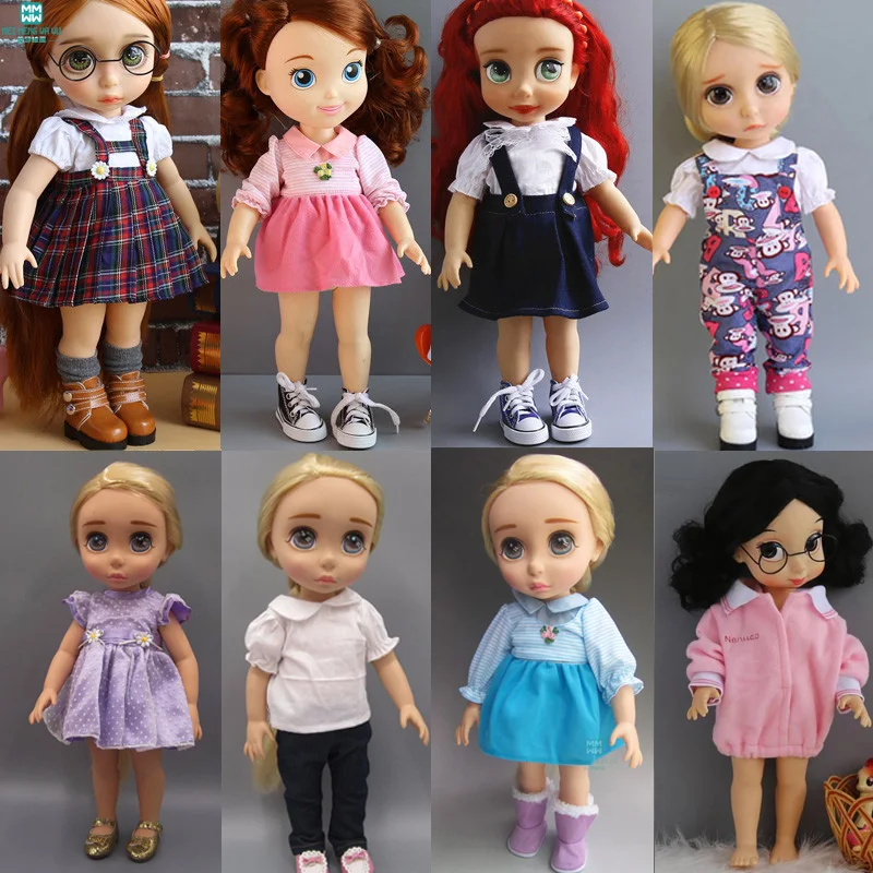 Doll clothes for 40cm doll Accessories White shirt dress Denim skirt ...