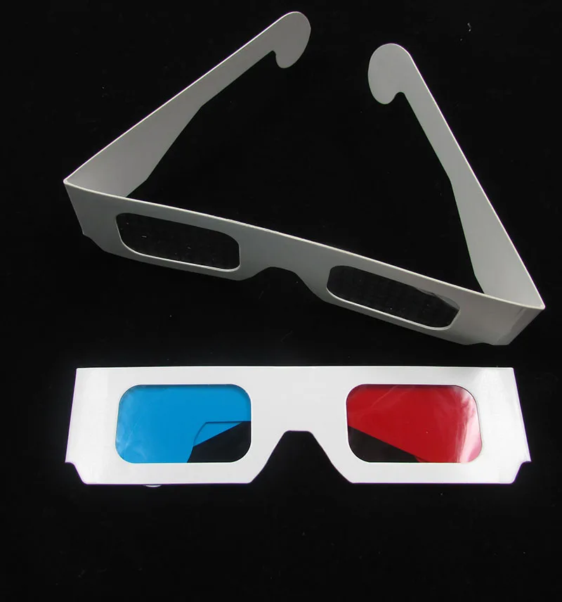 Buy 100pcs Per Lot Red And Blue 3d Paper Glasses Fireworks Goggles From