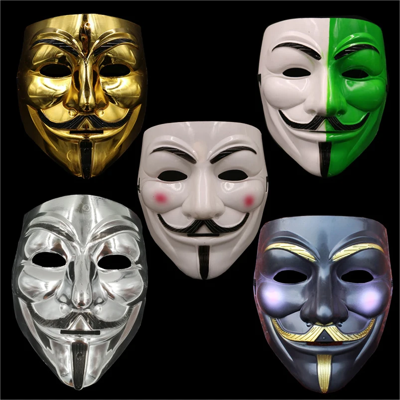Abbyfrank New 4pcs/lot V for Vendetta Mask Face Hackers Anonymous Guy ...