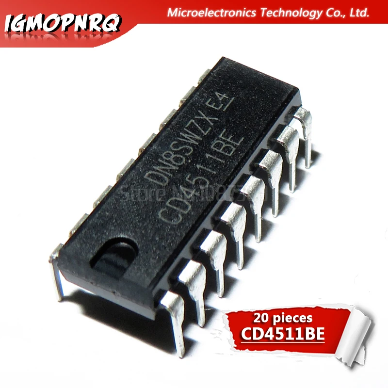 20pcs CD4511BE CD4511 HEF4511 DIP-16 Encoders, Decoders, Multiplexers ...