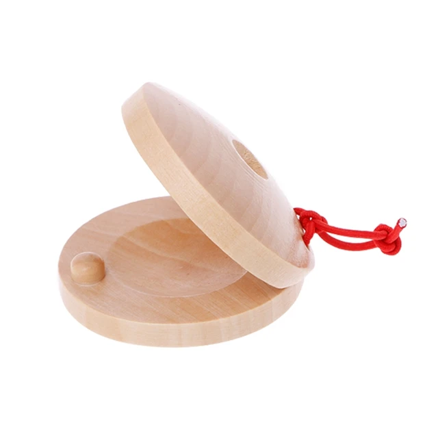 2-Piece Spanish Castanets With String - Wooden Flamenco Percussion ...