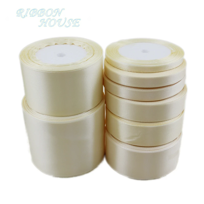 Satin Ribbon Gifts | Ivory Satin Ribbon | Ivory Wrapping - 25 Yards ...