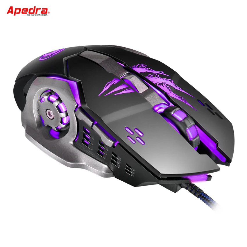 Apedra macro wired gamer mouse 6 botões de design mecânico usb óptico ...