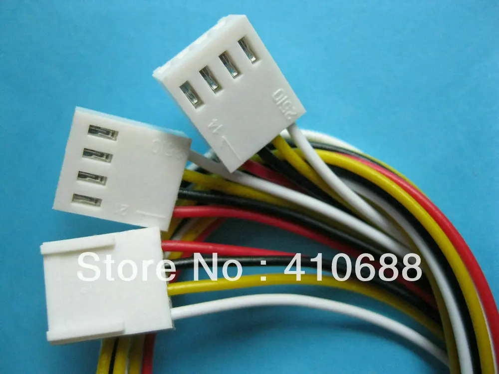10-Pcs-2510-Pitch-2-54mm-4-Pin-Female-Connector-with-26AWG-300mm-Leads ...