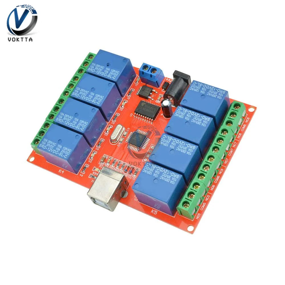 12V 4CH USB Relay Module Programmable Computer Control Switch Relay ...