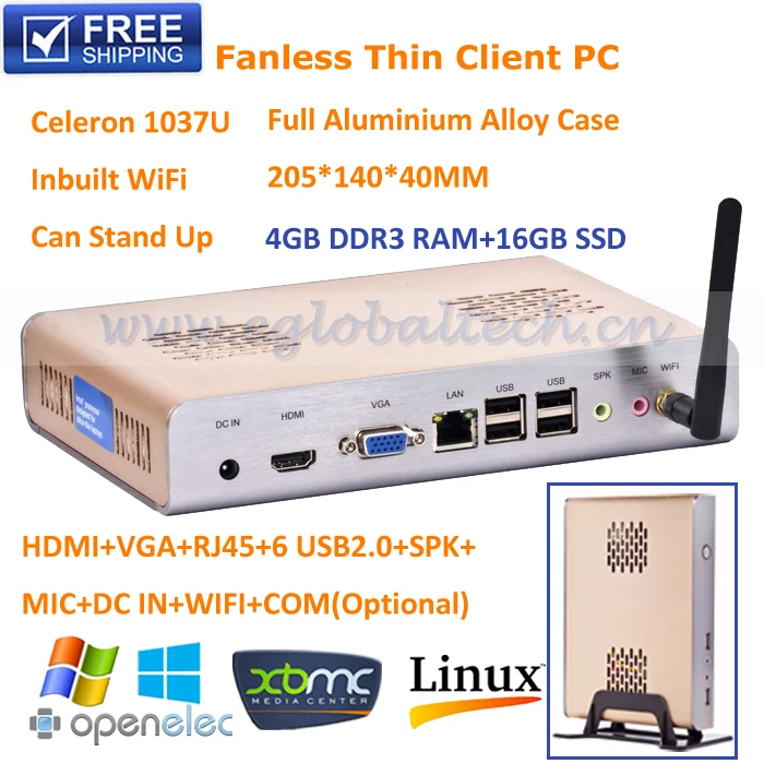 Linux Ubuntu Embedded PC Computer Wireless Thin Client Server using ...