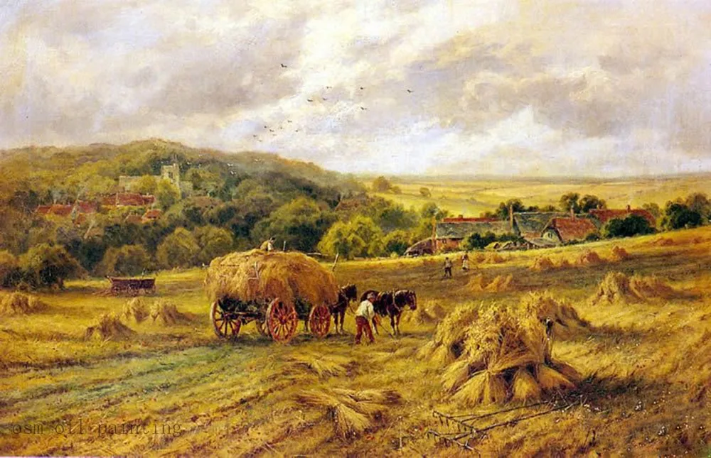 Hand Painted Classical Harvest Landscape Oil Painting On Canvas No ...
