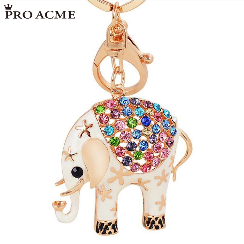 Pro Acme Elephant Luxury Keychain Fashion Alloy Crystal Key Chain & Key ...