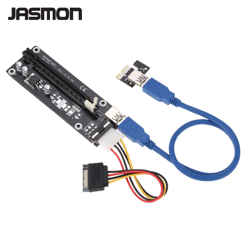 PCI E PCI Express 1x to 16x Extender Riser Board Card Adapter with SATA ...