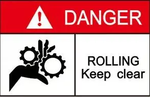 100pcs 60*40mm Danger Rolling Keep Clear Adhesive Safety Label Accept ...