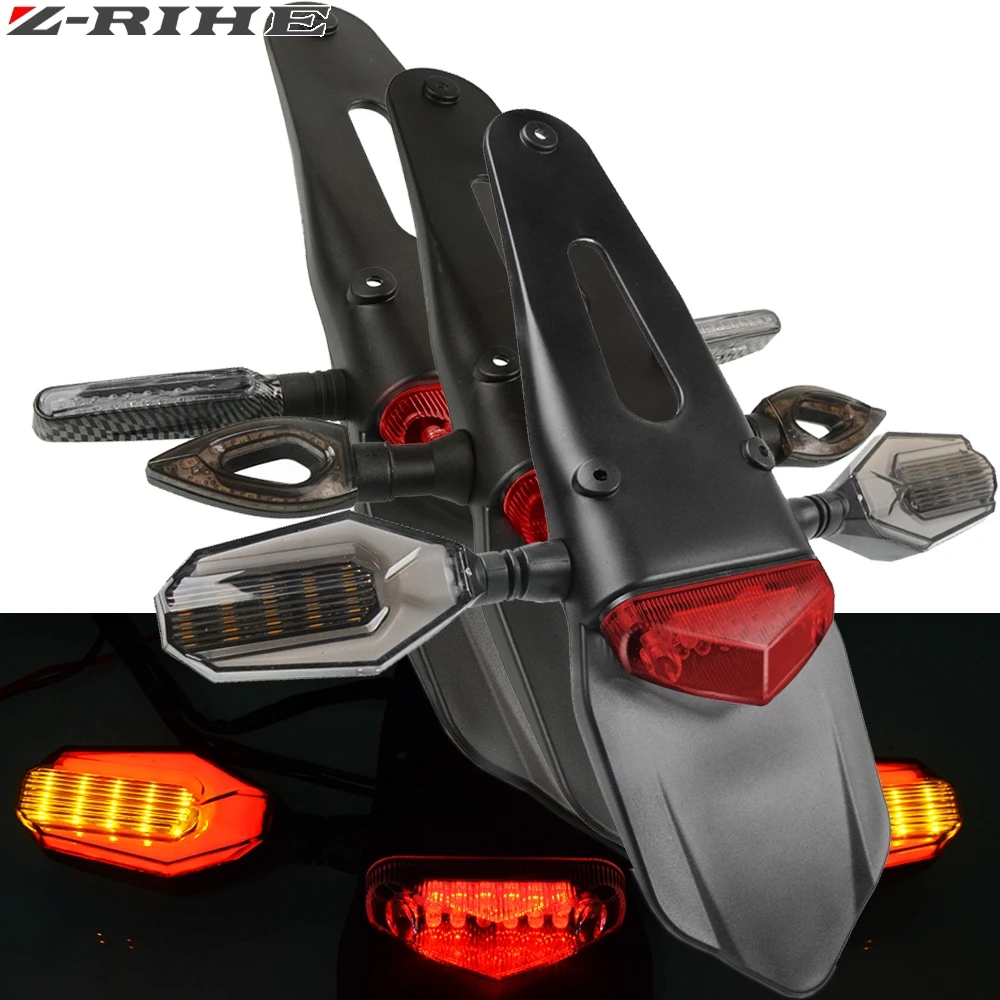 Motorcycle LED Tail Light&Rear Fender Stop Enduro taillight MX Trail ...