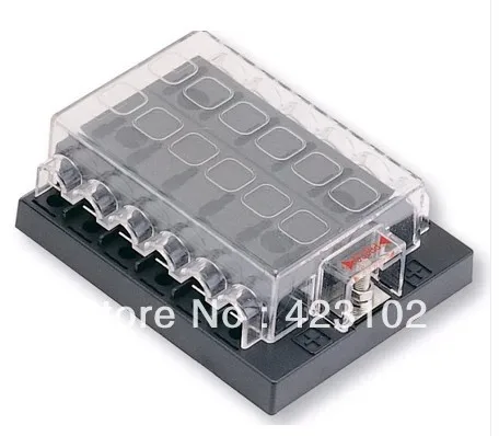 12 Way Box Holder Standard ATS Blade Fuse or Plug In Type Circuit ...
