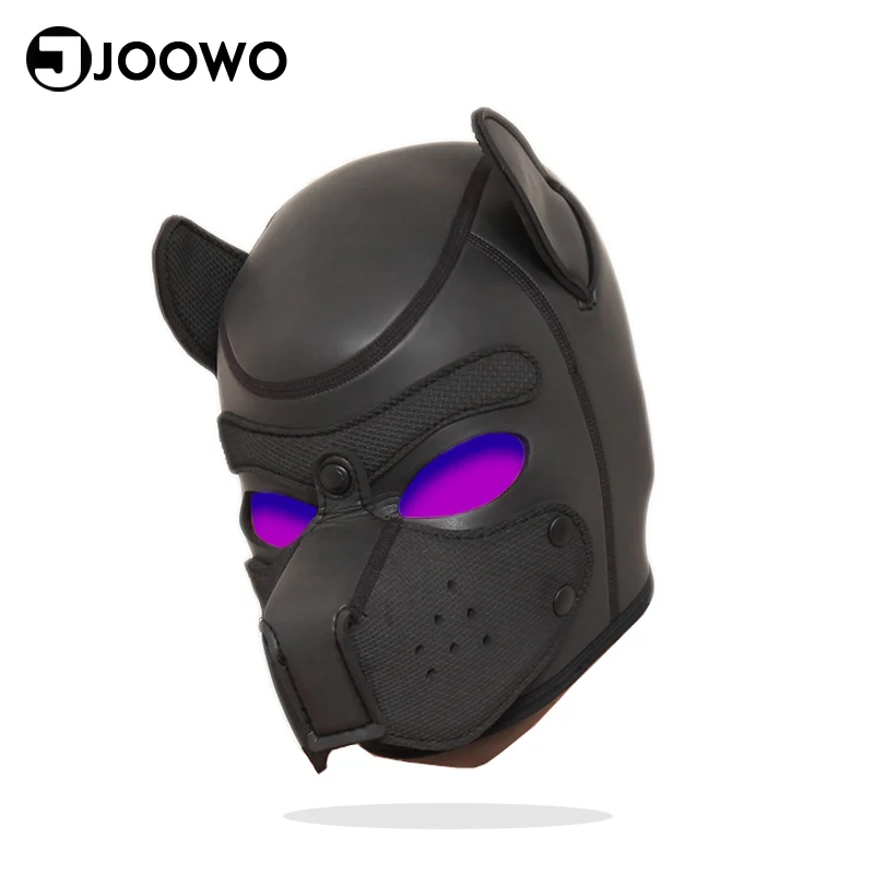 Sexy Full Head Mask BDSM Dog Bondage Toy Hood Role Puppy Play Cosplay