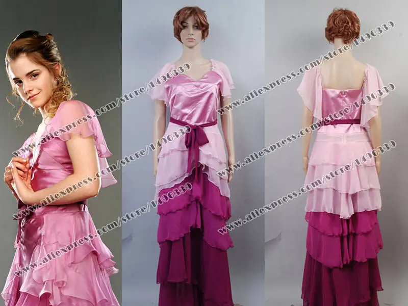 Harry Potter Cosplay Costume Hermione Granger Bal De Noël Robe Rose ...